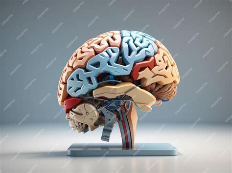Premium Photo Detailed 3d Illustration Of A Human Brain Anatomical Model