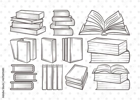 Book Clipart SVG Cut File Book Club Svg Stacked Books Svg Open Book Svg School Book Svg