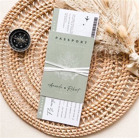 Usa Passport Wedding Invitation Printable Template Creative Things Studio