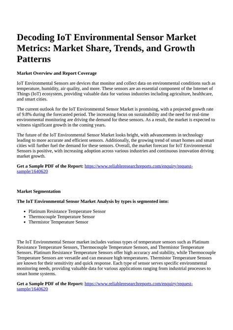 Reportprime Decoding Iot Environmental Sensor Market Metrics Market