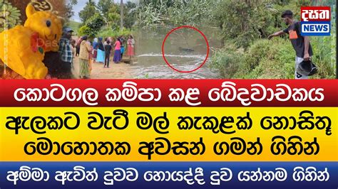 ඇලකට වැටී මල් කැකුළක් අවසන් ගමන් ගිහින් Youtube