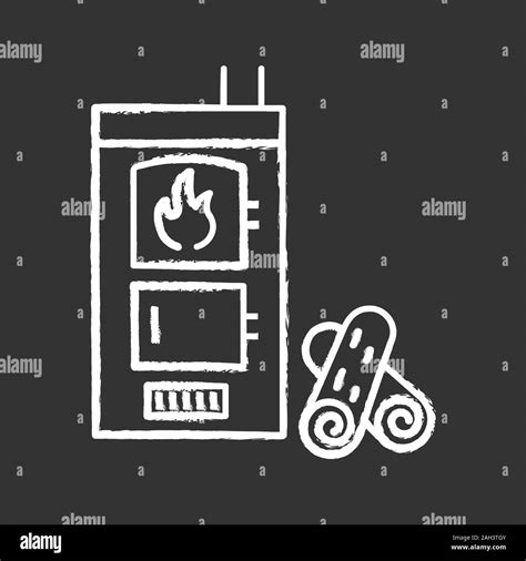 Solid Fuel Boiler Chalk Icon House Central Heater Firewood Boiler With Two Chambers Heating