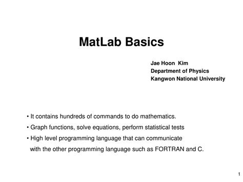 Ppt Matlab Basics Powerpoint Presentation Free Download Id9412150