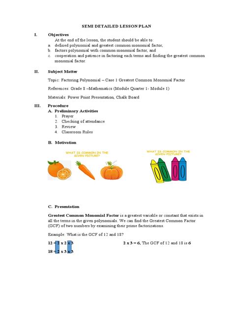 dlp lesson 1 week 1 pdf factorization polynomial
