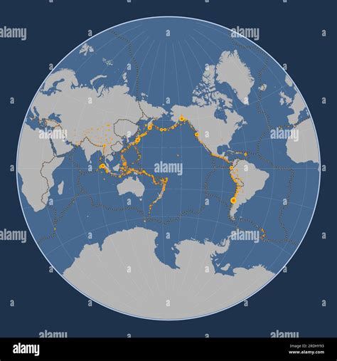 Shape Of The Kermadec Tectonic Plate On The Solid Contour Map In The Lagrange Projection