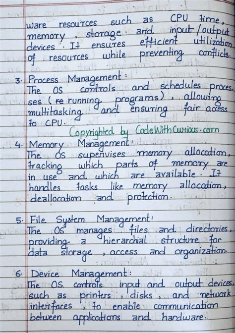 Operating System Handwritten Notes Codewithcurious