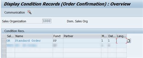 Condition Records For Sales Document Output Sapcodes