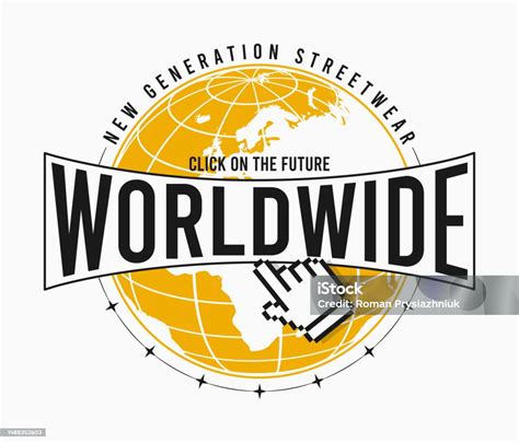 전 세계 지구 지구본과 픽셀 손 클릭 포인터로 티셔츠 디자인 슬로건 스트리트 웨어와 티셔츠를 위한 그래픽 디자인 세계 지구본