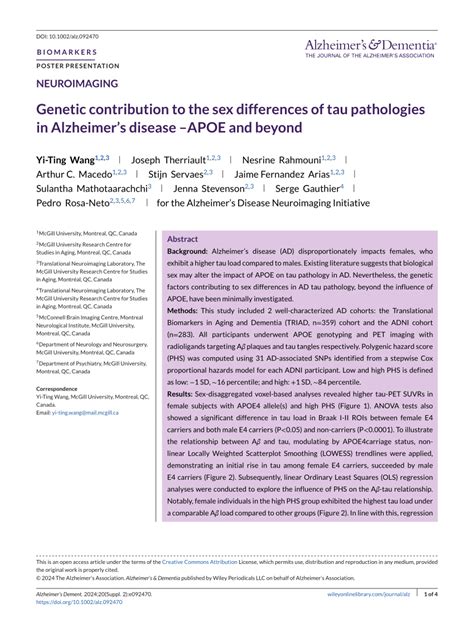 Pdf Genetic Contribution To The Sex Differences Of Tau Pathologies In Alzheimers Disease
