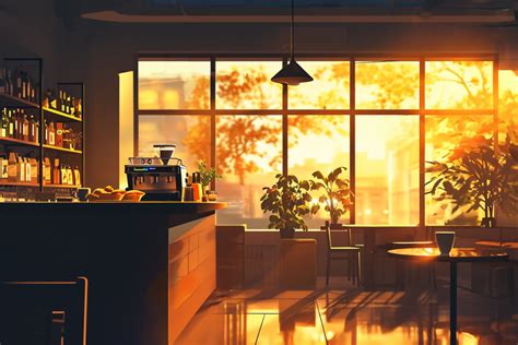 【フリー素材】カフェの背景イラスト