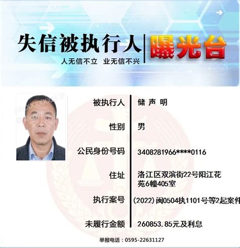 【失信曝光台202236】泉州市洛江区人民法院失信被执行人曝光台
