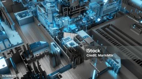 마이크로칩이 있는 회로 기판 프로세서 및 기타 하이테크 부품 미래 기술 회로 기판 마이크로 구조 사이버 공간 3d 공상 과학 배경입니다 3d 렌더링 푸른 빛 3차원 인쇄에