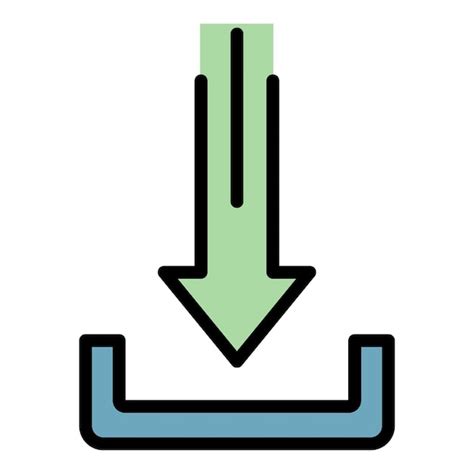 Premium Vector Down Arrow And Bracket Icon Outline Down Arrow And Bracket Vector Icon Color