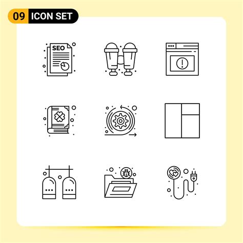 9 User Interface Outline Pack Of Modern Signs And Symbols Of Sprint