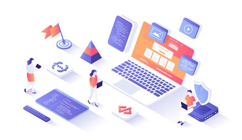 웹 사이트 개발 프로그래밍 코딩 디자인 사용자 경험 Ux 사용자 인터페이스 Ui 웹 사이트 레이아웃 요소 사진 비디오 프로그램 코드 웹 그래픽을 위한 사람 장면이 있는 아이