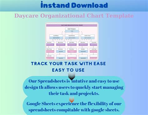 Daycare Organizational Chart Template Visualize Staff Roles Management