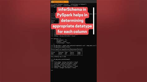 Pyspark Inferschema 006 Pyspark Inferschema Youtube