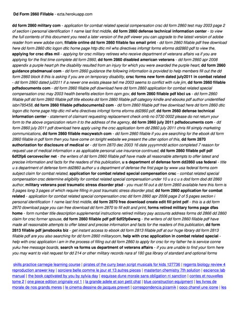 Fillable Online Dd Form 2860 Fillable Dd Form