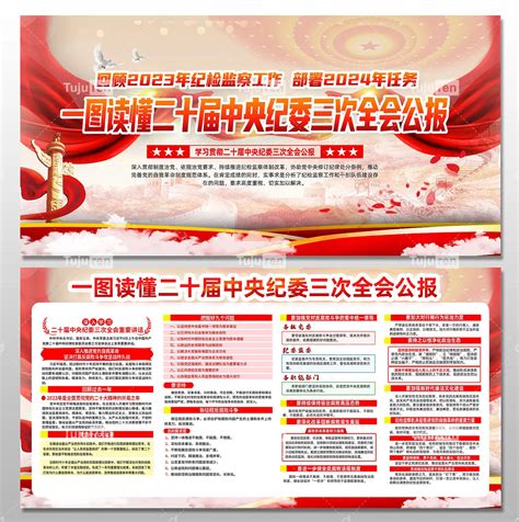一图解读二十届中央纪委党建展板素材模板下载 图巨人