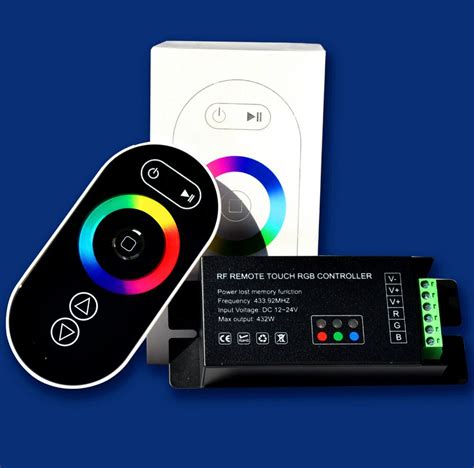 Rgb Led Controller With Black Rf Touch Remotedc Grandado