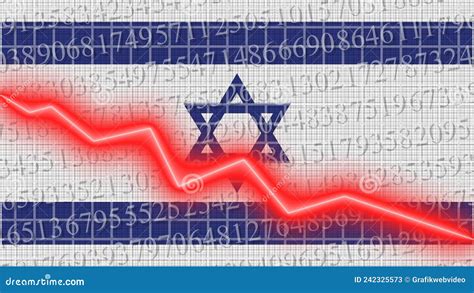 Israel Economic Growth Progress Chart Report â€“ 3d Illustrations Stock