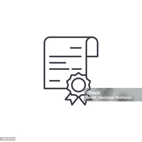 인증서 선형 아이콘 개념입니다 인증서 선 벡터 기호 상징 그림입니다 골동품에 대한 스톡 벡터 아트 및 기타 이미지 골동품 공란 돈벌이 Istock