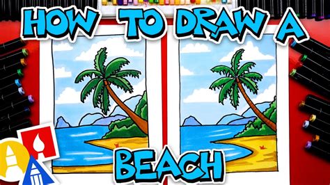 How To Draw A Beach Landscape YouTube