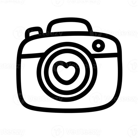 Camera With Heart Line Icon 18818532 Png