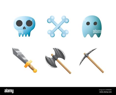 Game Ui Assets Set Gaming User Interface Icons Collection Vector Illustration Stock Vector