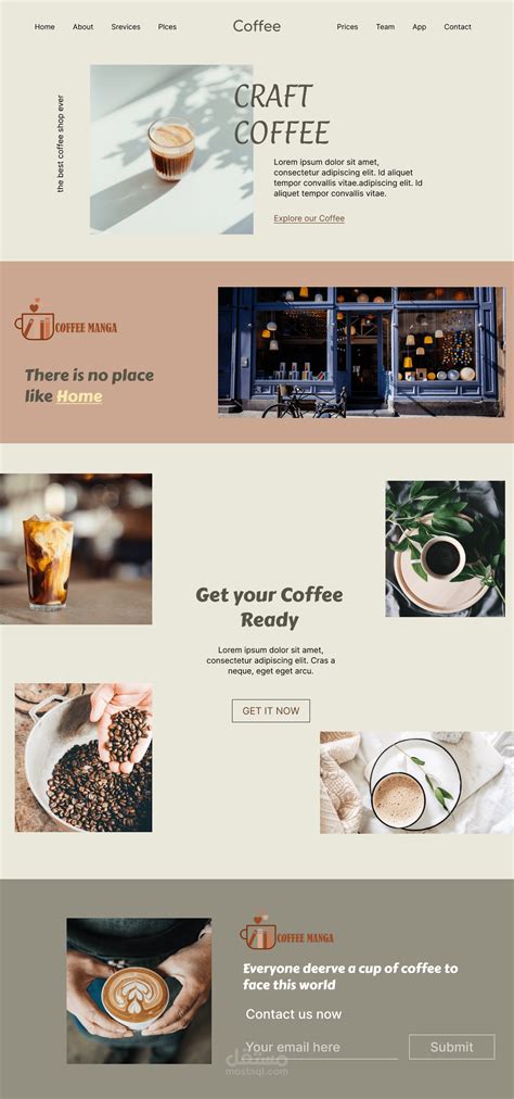 coffee shop website design مستقل