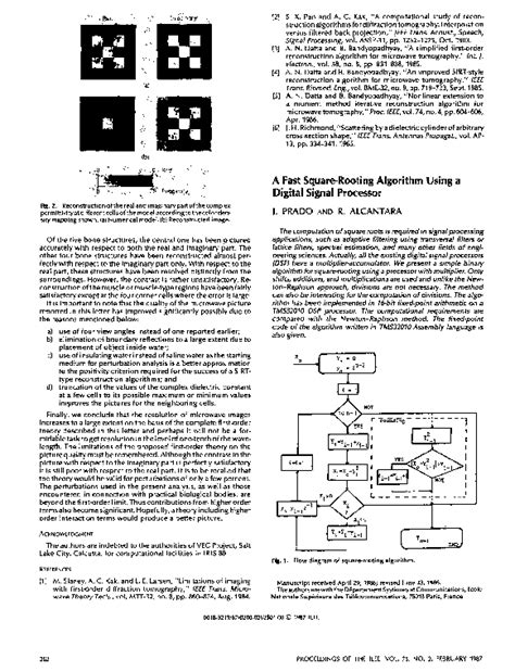 Pdf A Fast Square Rooting Algorithm Using A Digital Signal Processor