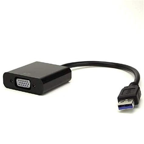 Usb To Vga Adapter External Usb Video Display Cable For Pc Laptop Windows Black Blue