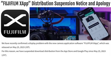 Fujifilm Xapp Distribution Suspension Notice And Apology Display