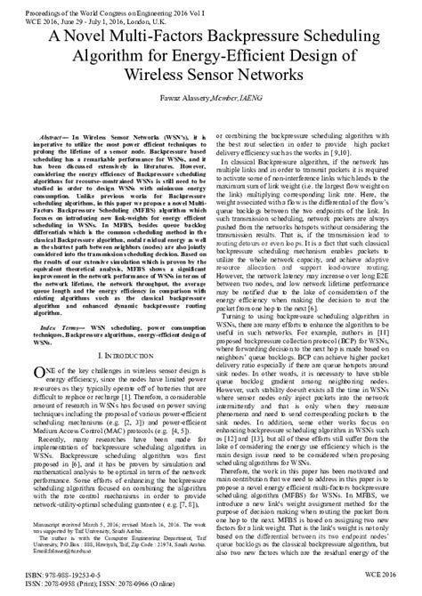 Pdf A Novel Multi Factors Backpressure Scheduling Algorithm For Energy Efficient Design Of