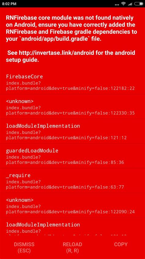 React Native Rnfirebase Is Not Loading On Android Stack Overflow