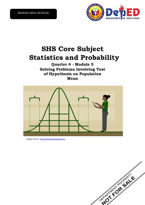 STAT AND PROB Q4 WEEK5 Solving Problems Involving TEST OF Hypothesis ON Population MEAN Lrmds