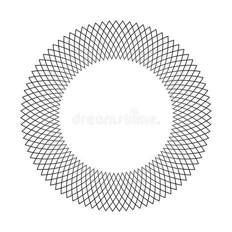 Abstract Geometric Circle Pattern For Decorative Round Frame Stock