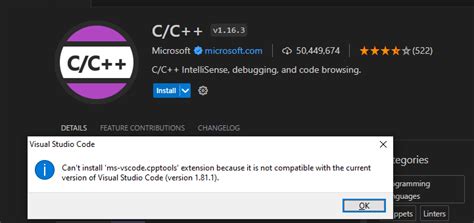 Cant Install Extension Because Its Not Compatible With The Current