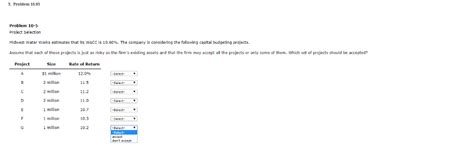 Solved 3 Problem 1005 Problem 10 5 Project Selection