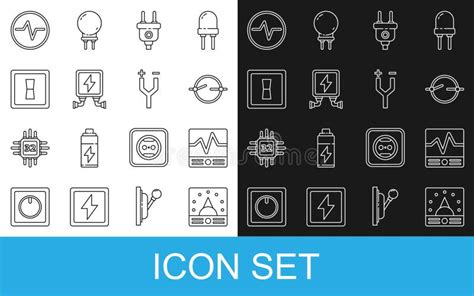 Set Line Ampere Meter Multimeter Voltmeter Electrical Measuring Instruments Circuit Scheme