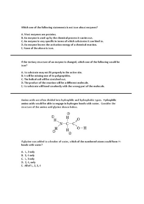 Biol 112 102 Practice Midterm Questions For Weeks 2 4 Which One Of The Following Statements