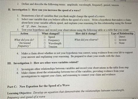 Solved Waves On A String Speed Of A Wave Lab Part A Method Chegg Com