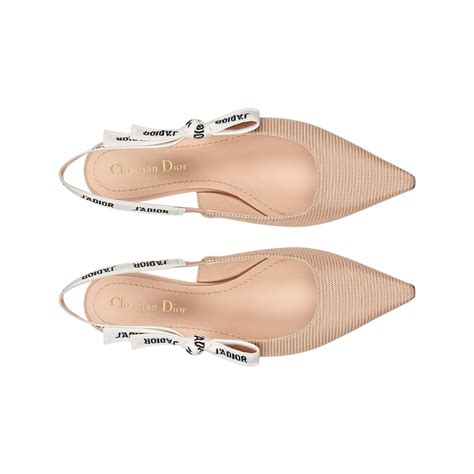 W 디올 자디올 슬링백 발레리나 플랫 테크니컬 패브릭 누드 Dior Kream