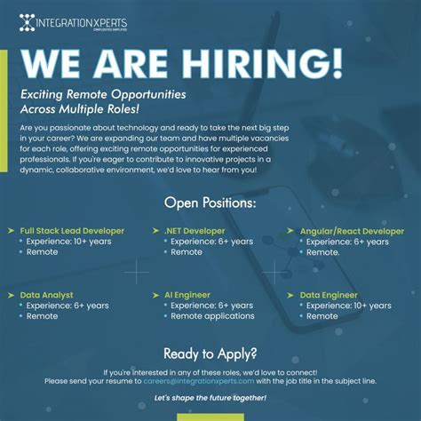 Hiringnow Remotejobs Techcareers Joinourteam Careeropportunities Integration Xperts 10