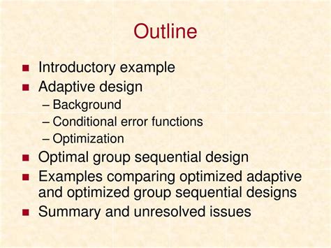 PPT Optimal Adaptive Vs Optimal Group Sequential Designs PowerPoint