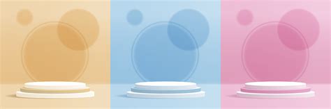 화장품 배경 및 제품 프레젠테이션 브랜딩 및 포장 프레젠테이션을 위한 프리미엄 연단 디스플레이를 설정합니다 배경의 그림자가 있는