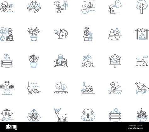 Environment Line Icons Collection Sustainability Pollution Ecosystem Climate Conservation
