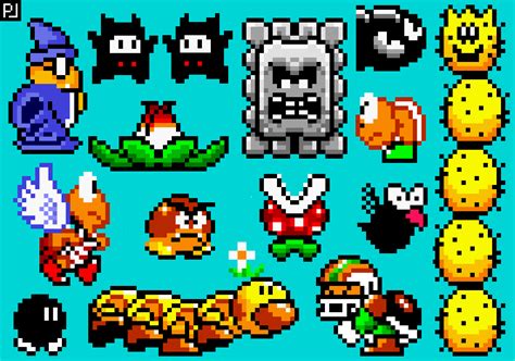 Super Mario World Enemies Part 1 By Pixelara On Deviantart