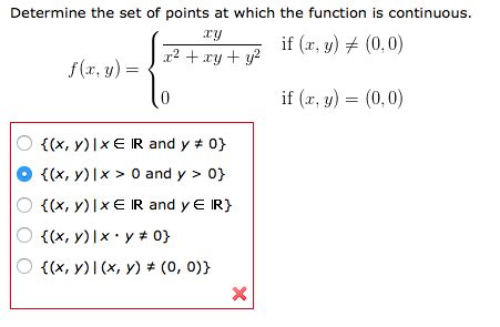 Solved Determine The Set Of Points At Which The Function Is Chegg Com