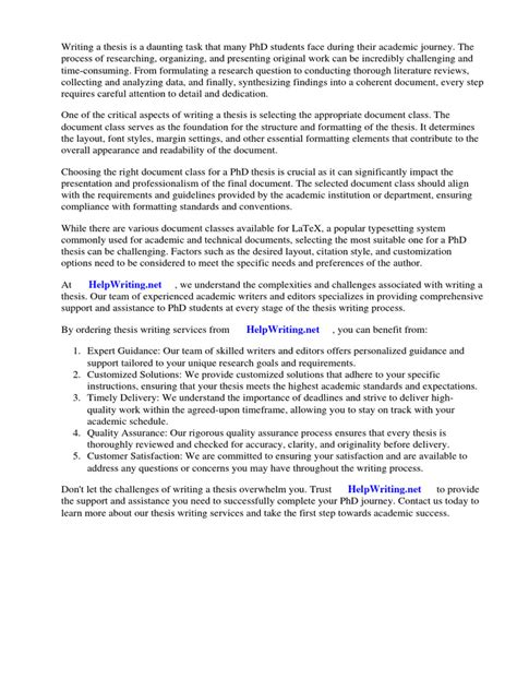 Document Class For Phd Thesis Pdf